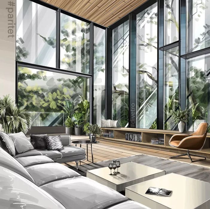 Glass wall - PARITET LLC - modular / with modular panels / foundation