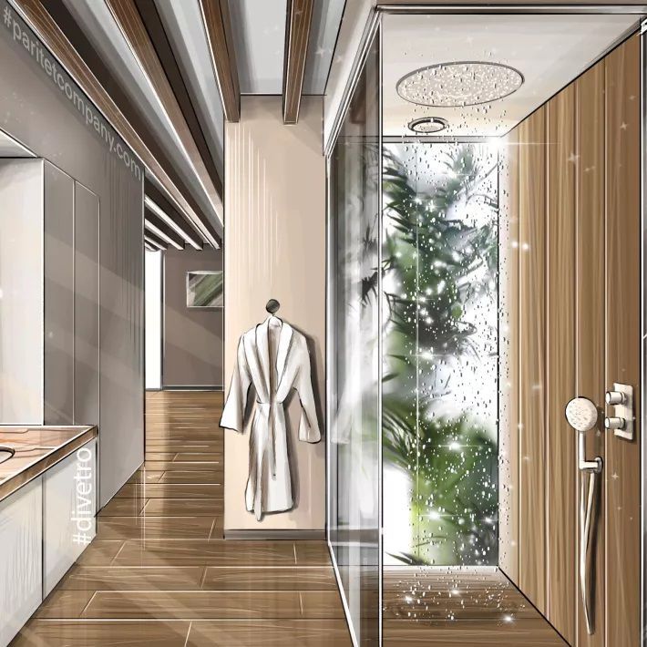 Transparent glass panel - PARITET LLC - for partition wall / for shower ...