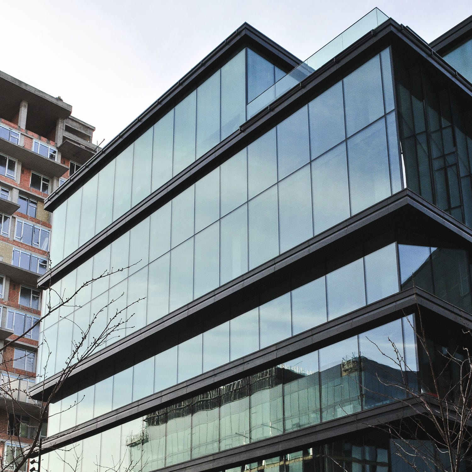 Glass facade system - Aestech - PARITET LLC - solar shading / screening ...