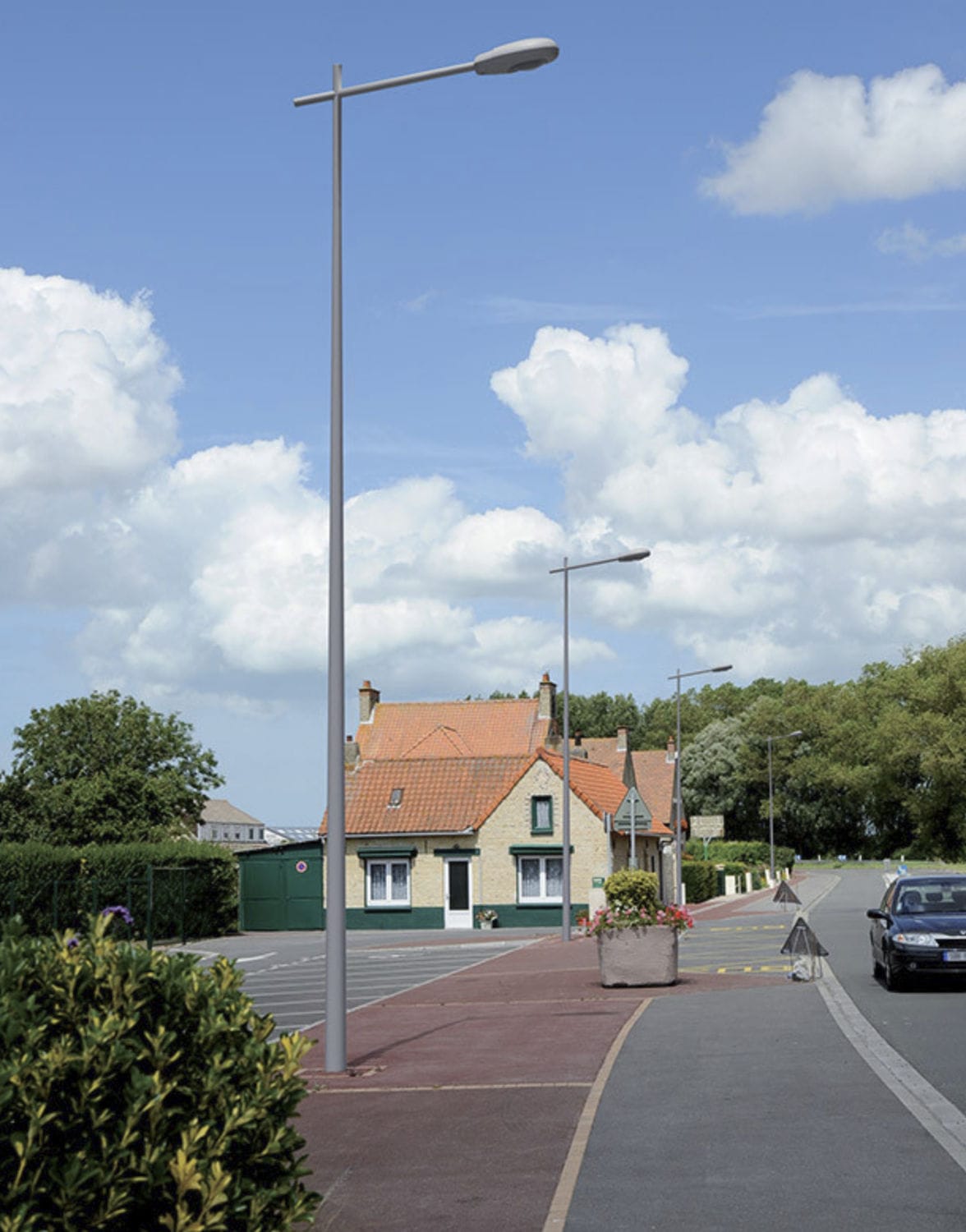 Powder-coated steel lamp post arm - BERRY - ECLATEC International