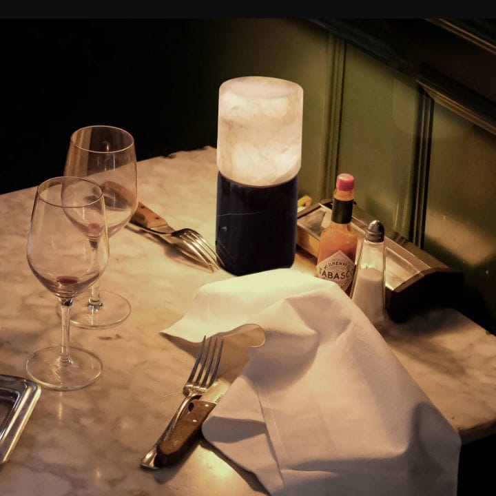 Bedside table lamp - ROCK - Robin Lamps - marble / alabaster / unique ...