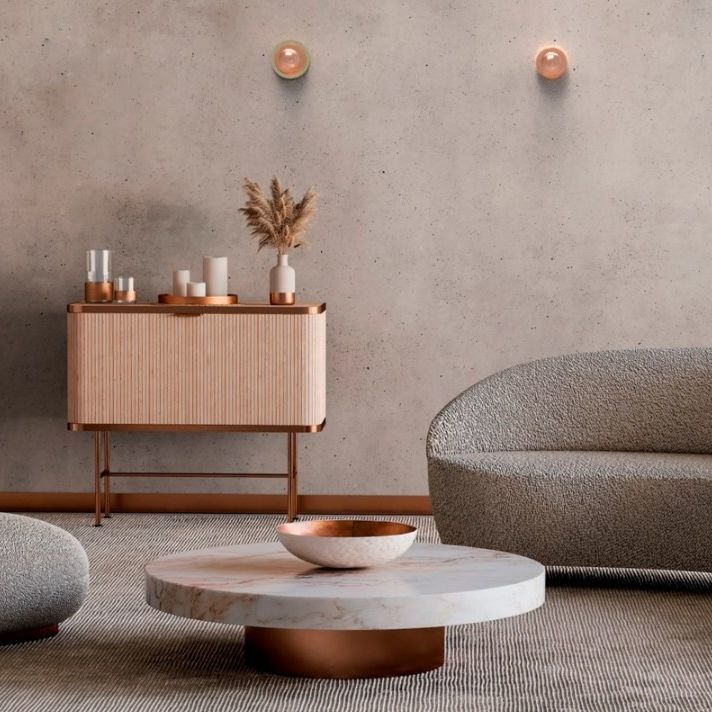 Contemporary wall light - ROI - Robin Lamps - indoor / glass / brass