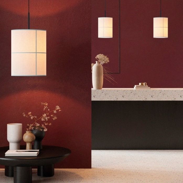 Pendant lamp - RANIA - Robin Lamps - iron / fabric / contemporary