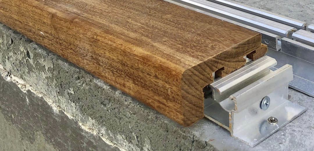 Teak decking board - Exterpark - clip-on / wood look / commercial