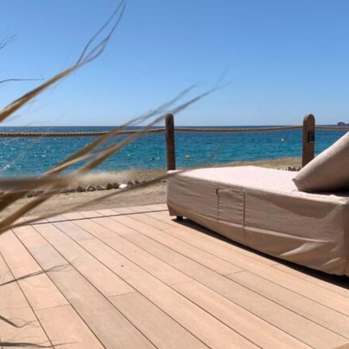 WPC deck board - TECH CUBE - Exterpark - greige / sand / silver-colored