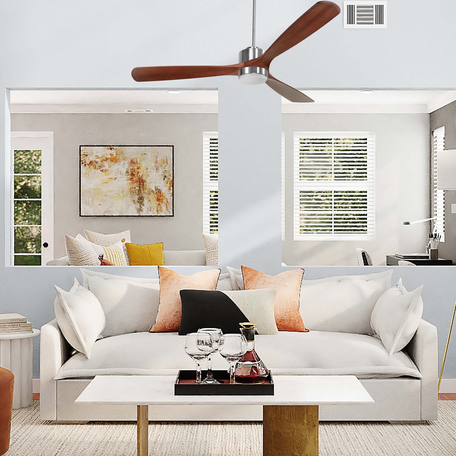 Residential ceiling fan - DC3_P6RW166_L1CH - KLASSFAN - indoor / ABS