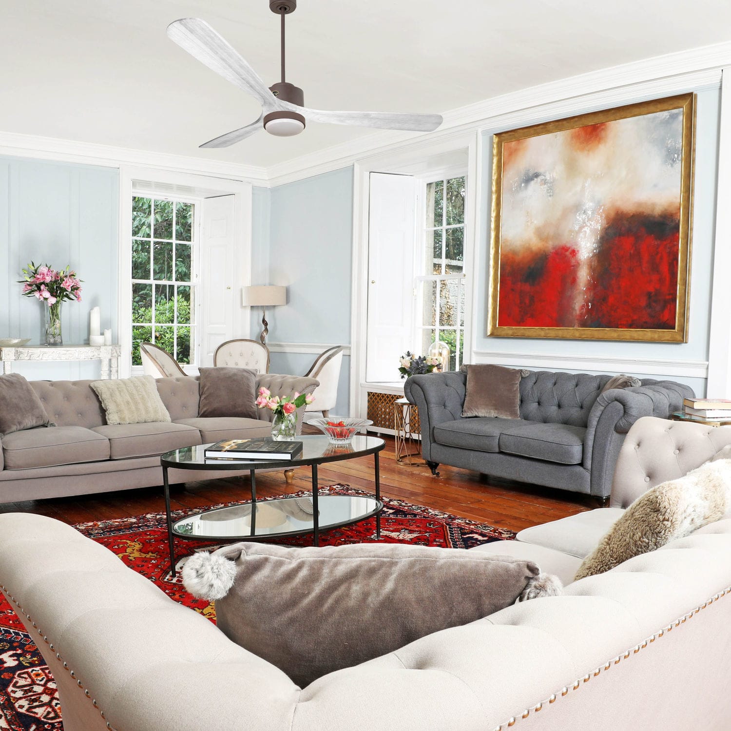 Ceiling-mounted fan - DC63_P6Wi166_L1Co - KLASSFAN - axial ...