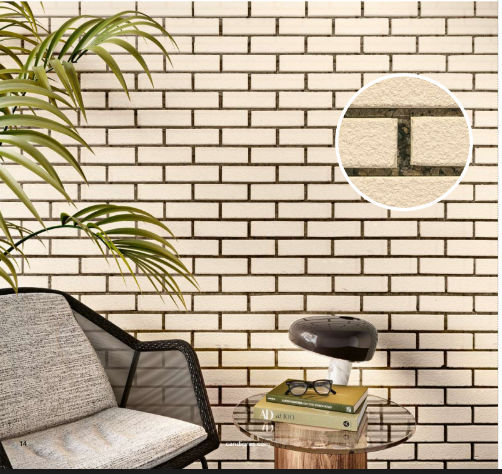 Sound-absorbing wall cladding panel - White Brick - CANDIGRES - cork ...
