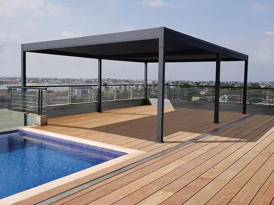 Self-supporting pergola - H3 - USINE-ONLINE - extruded aluminum / with ...