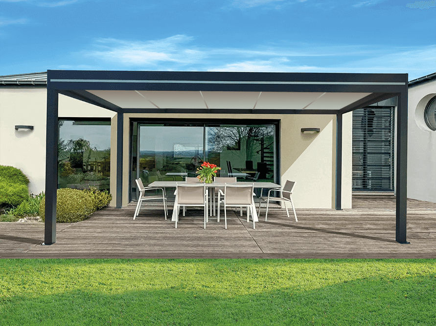 Self-supporting pergola - USINE-ONLINE - extruded aluminum / flat roof ...