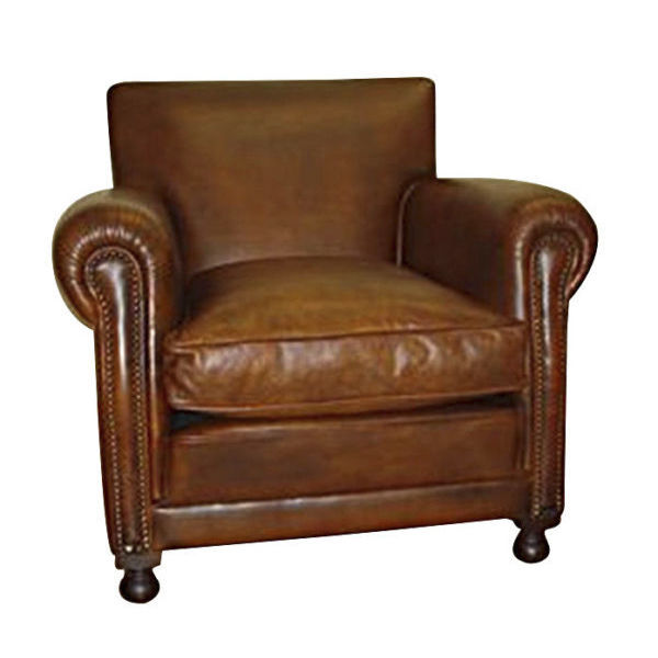 Contemporary club chair - Atoll - L'Atelier du Club - leather / fir ...