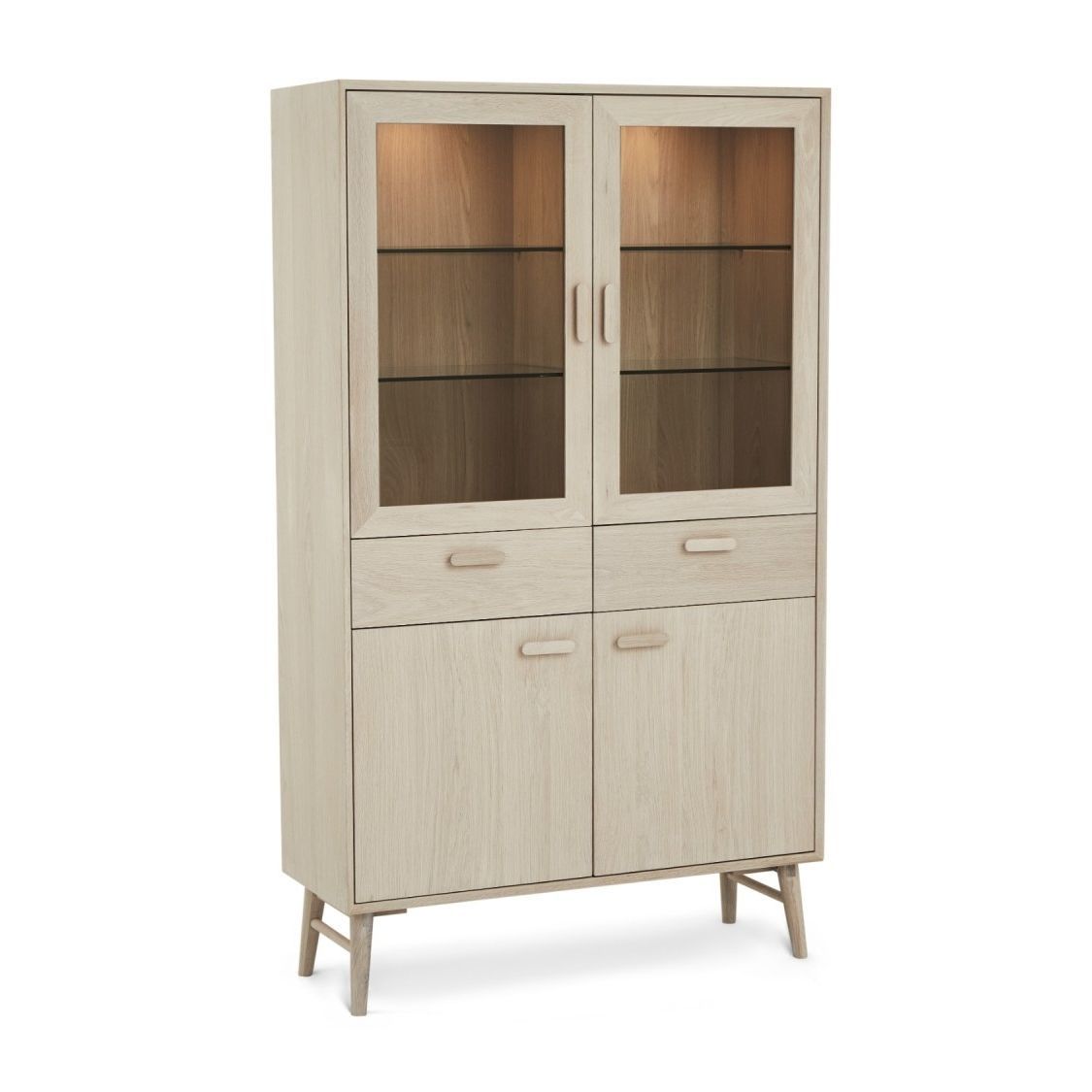 Contemporary china cabinet - PORTO - Furnhouse Aps - oak / MDF / glass