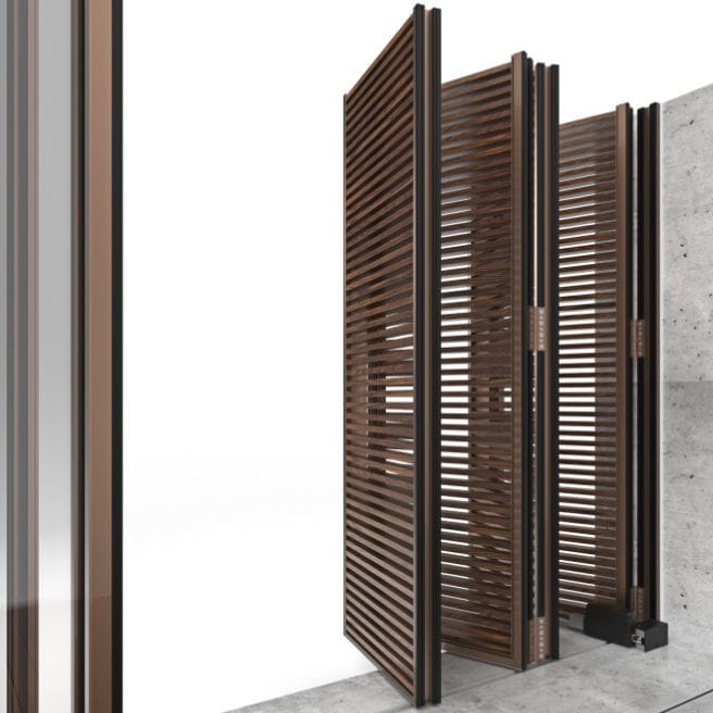 Folding solar shading - Motion 10010 - MOTION FACADES - composite ...