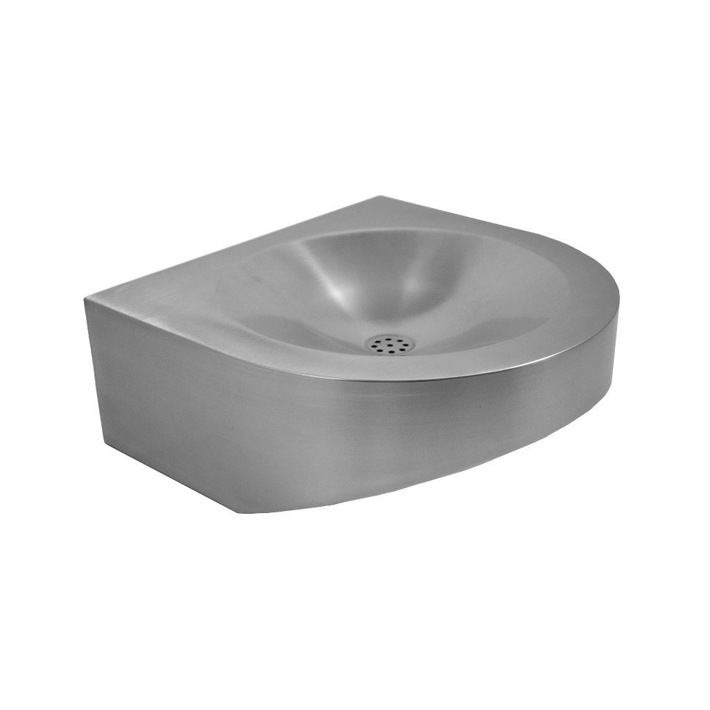 Wall-mounted washbasin - Robusto 75 - LOGGERE - brushed stainless steel ...