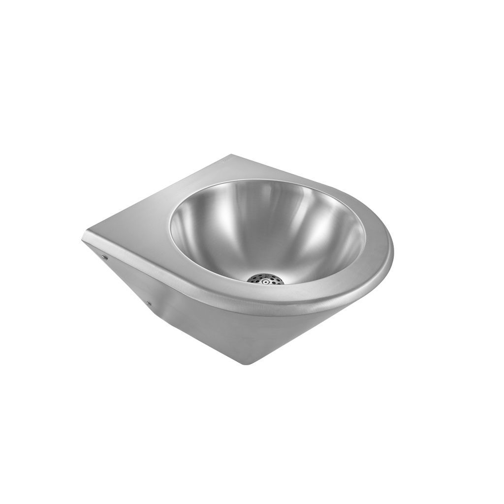 Wall-mounted hand basin - Robusto 86 - LOGGERE - brushed stainless ...