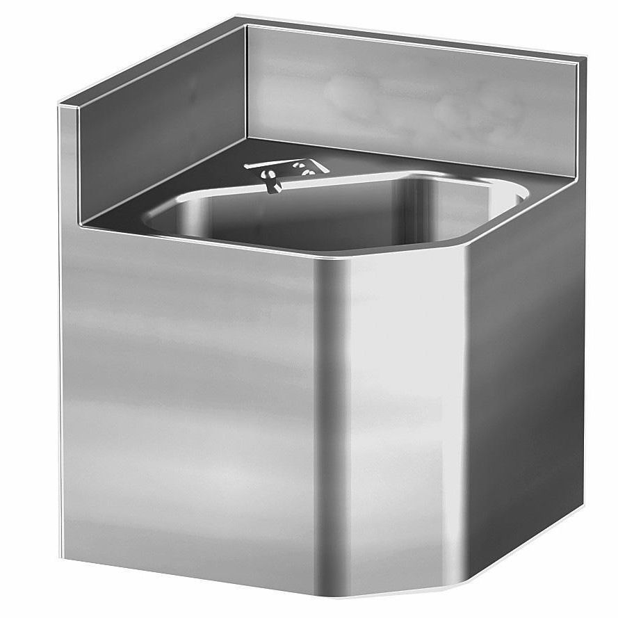 Wall-mounted washbasin - Robusto 61 - LOGGERE - brushed stainless steel ...