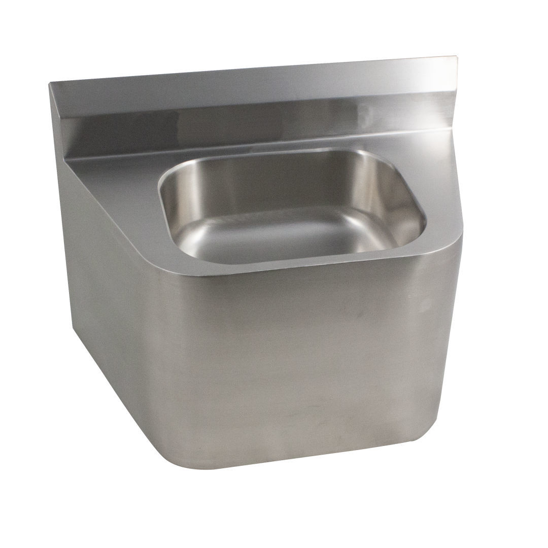 Wall-mounted washbasin - Robusto 57 - LOGGERE - brushed stainless steel ...