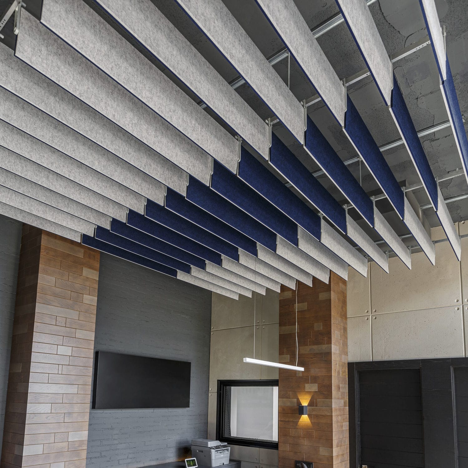 PET acoustic baffle - FLAP - ECOcero - ceiling / rectangular / decorative