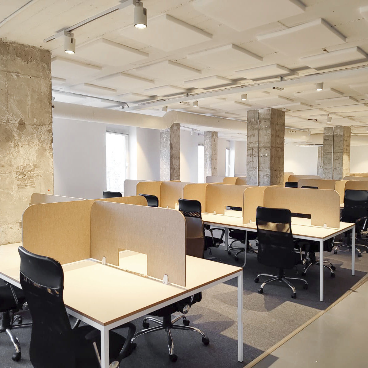 Desk mounted office divider - ECOworking - ECOcero - PET / polyester ...