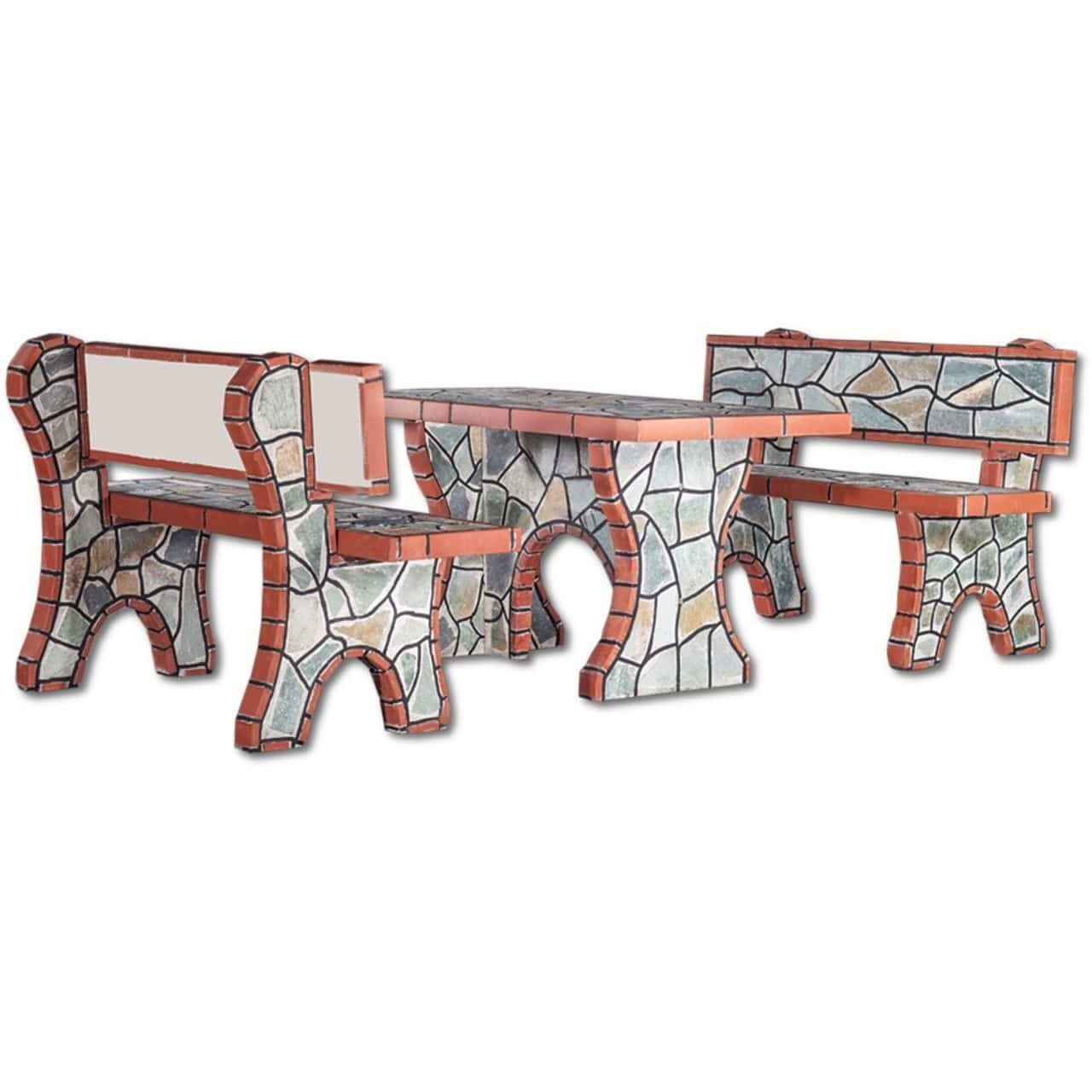 Contemporary table and bench set - 0900 - Sxistolithos - stone / garden ...