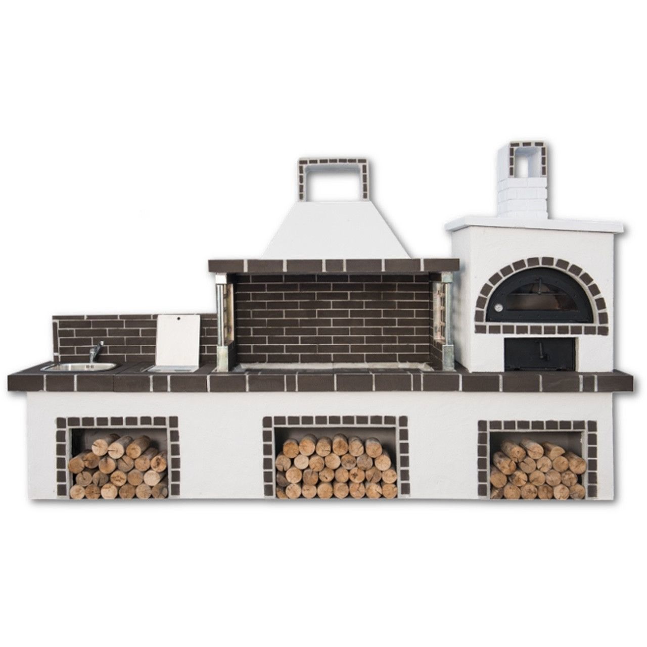 Wood-burning barbecue - 03015 - Sxistolithos - fixed / clay / metal