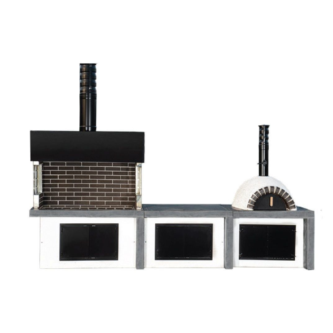 Wood-burning barbecue - 03100 - Sxistolithos - fixed / clay / metal