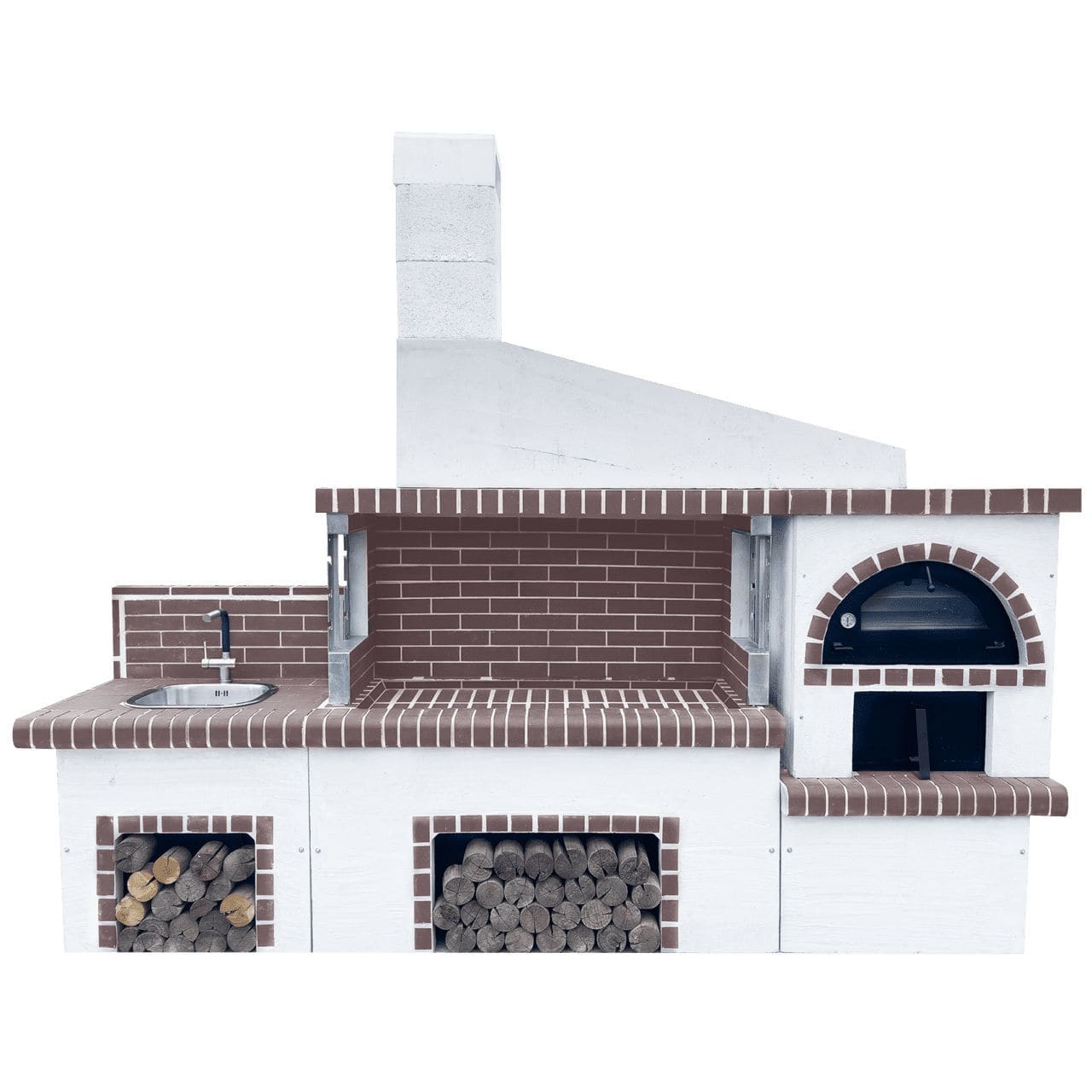 Wood-burning barbecue - 05000 - Sxistolithos - fixed / clay / metal