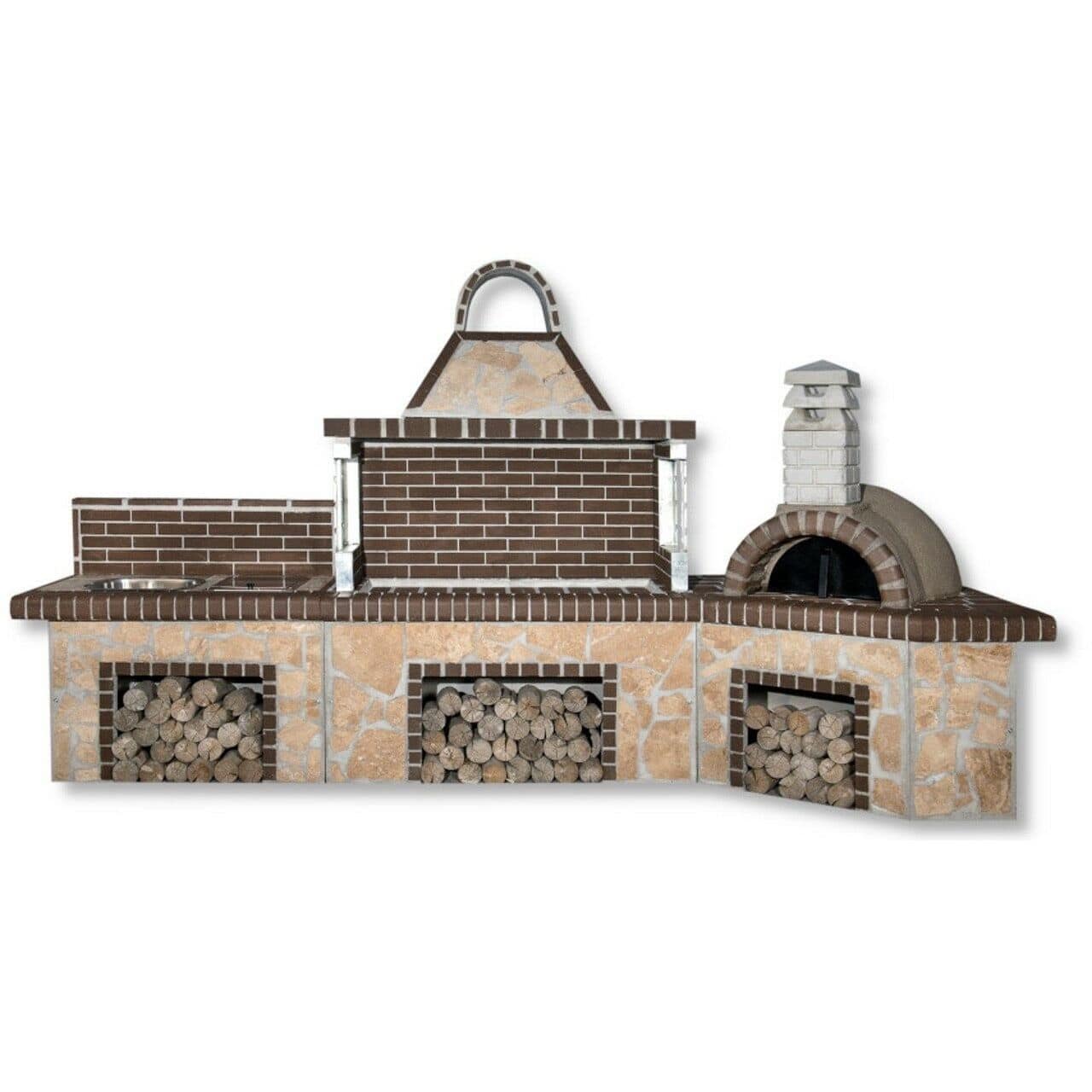 Wood-burning barbecue - 03080 - Sxistolithos - fixed / clay / metal