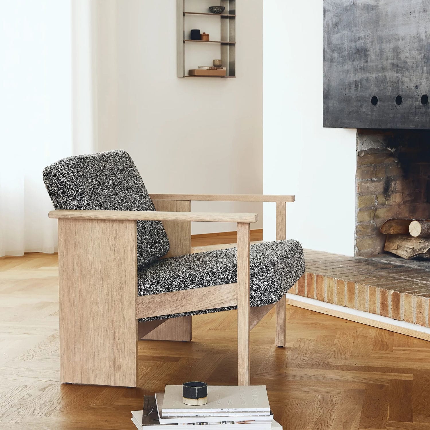 Contemporary lounge chair - Block - FORM & REFINE - fabric / oak / with ...