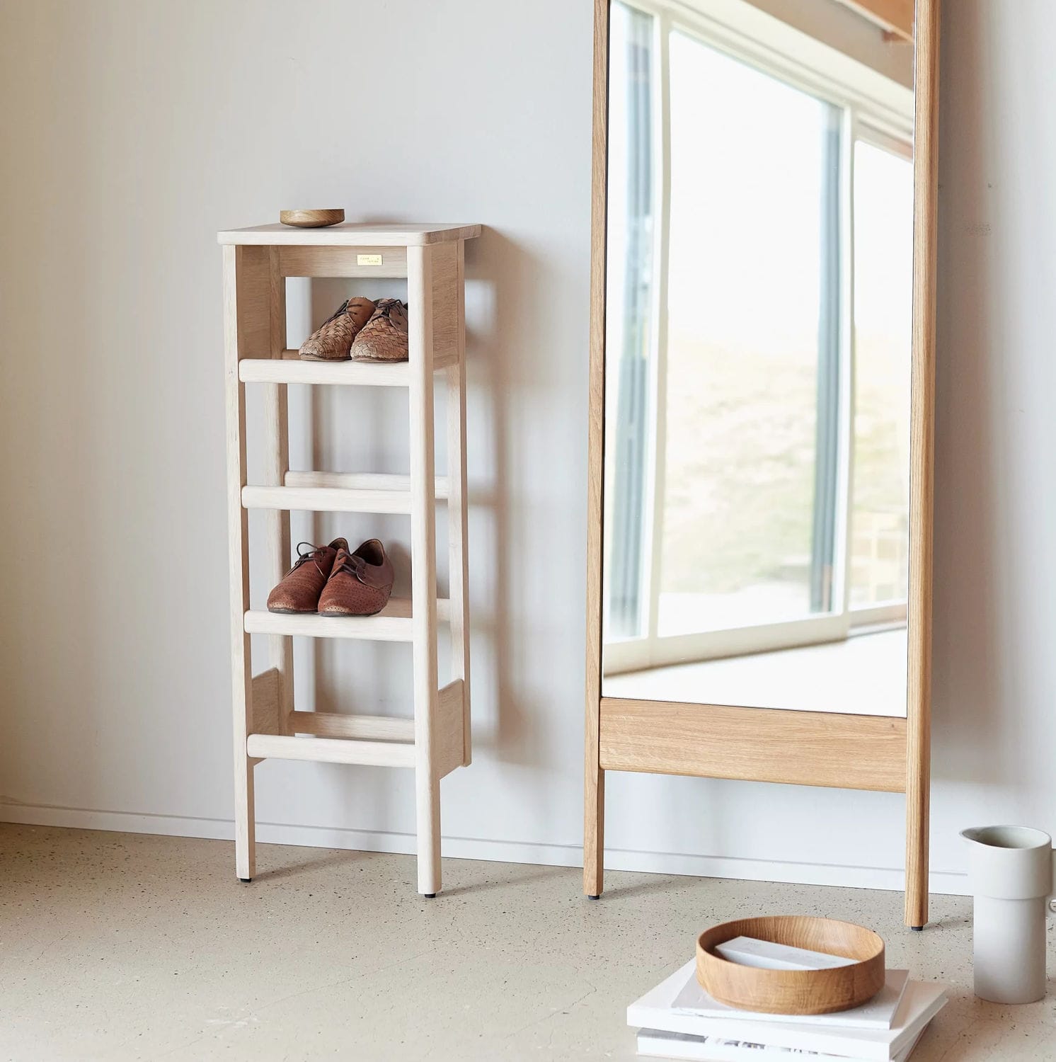 Contemporary shoe rack - A Line 35 - FORM & REFINE - oak / white oak