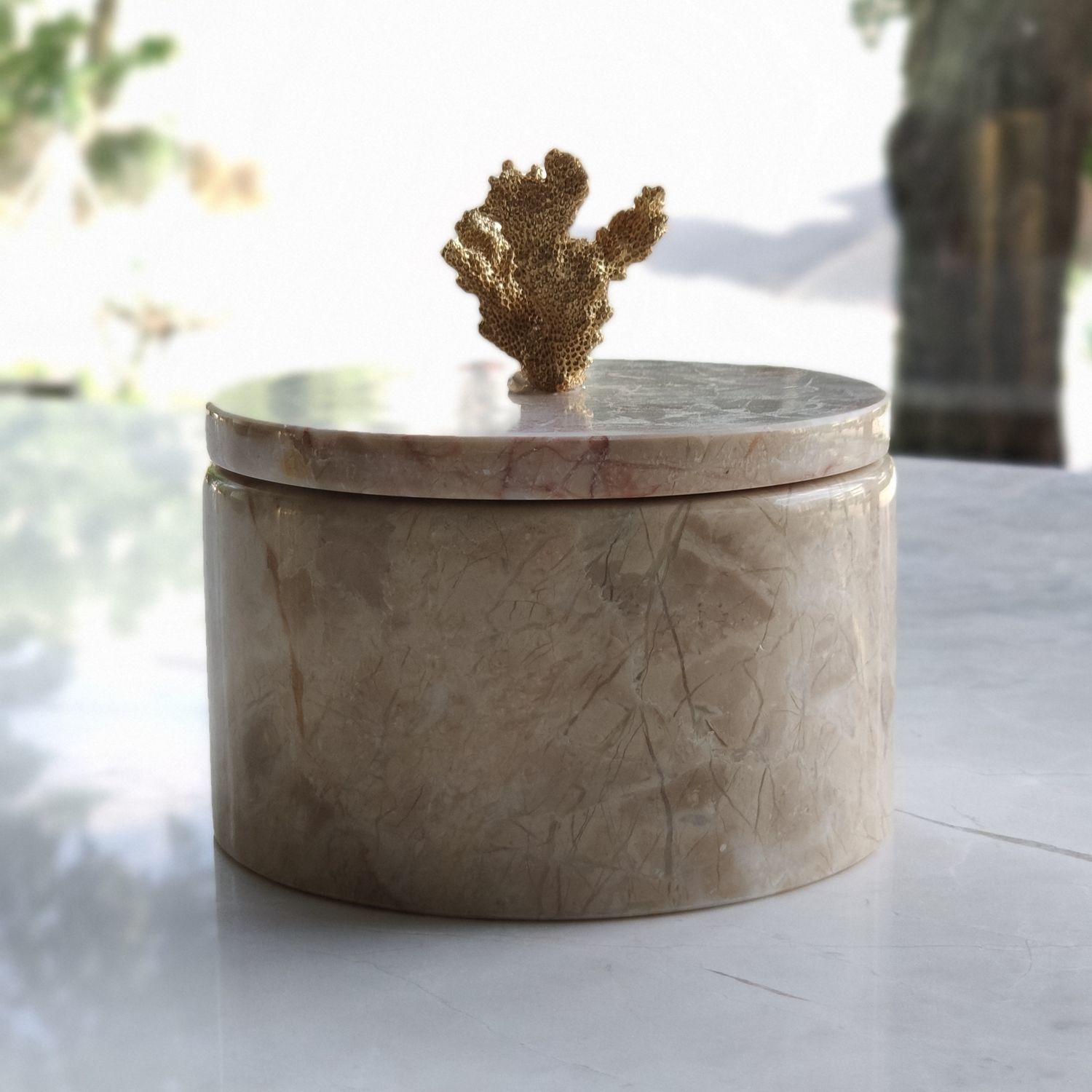Marble storage box - PASIFIK GRANIT - with lid