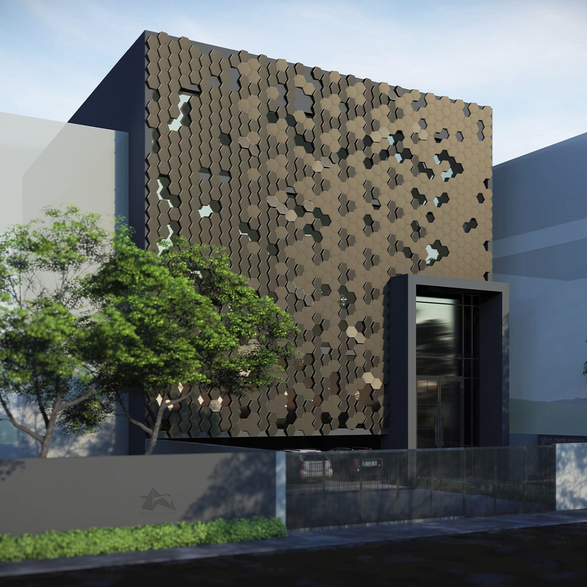 Shingle cladding - HEXATILT™ - Axes in Excess - metal / vertical ...