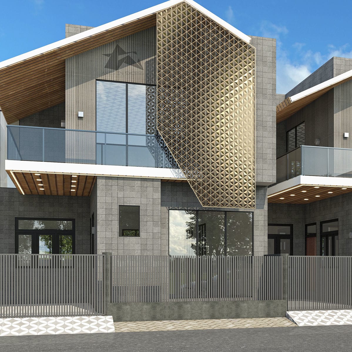 Metal solar shading - TRI-BLOSSOM UNVEIL™ - Axes in Excess - made from ...