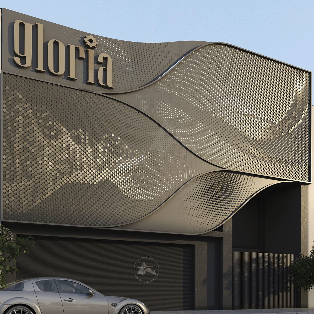 Building panel - CIRCULAR - Axes in Excess - cover / light / metal