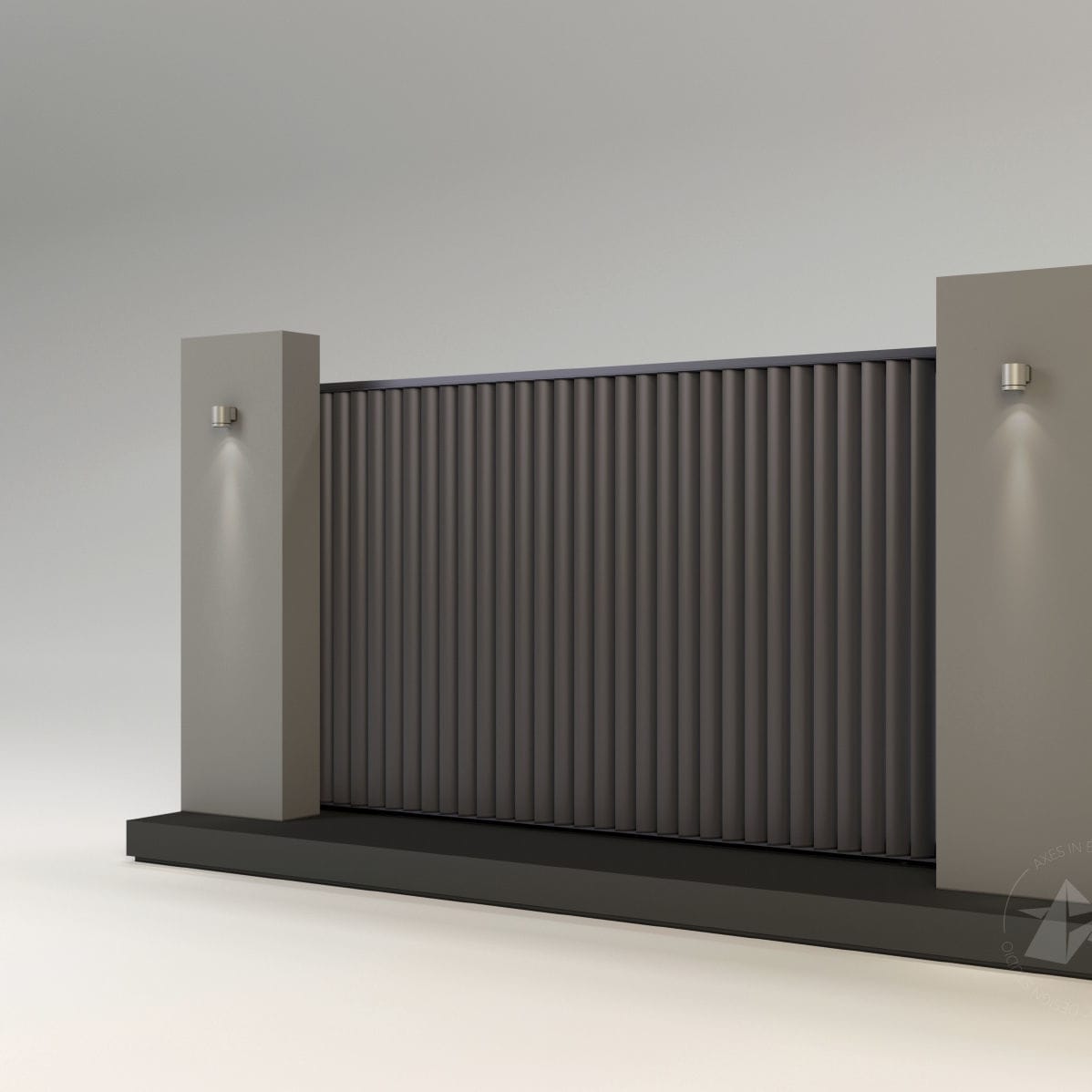 Louvered fence - GATE - Axes in Excess - residential / commercial / metal