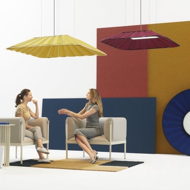 Acoustic felt lamp - CONE - flexxica - pendant / metal / felt