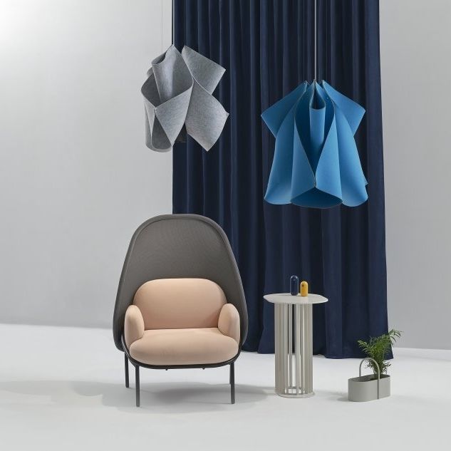 Acoustic felt lamp - LILY - flexxica - pendant / fabric / felt