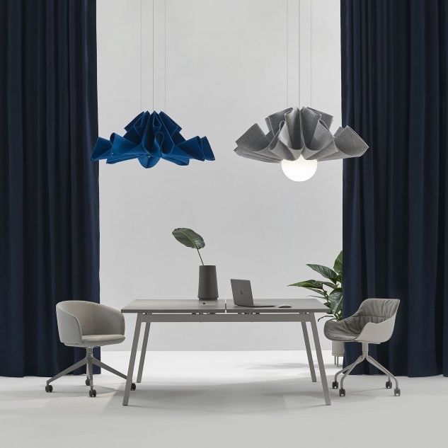 Acoustic felt lamp - ROSE - flexxica - pendant / wool / felt