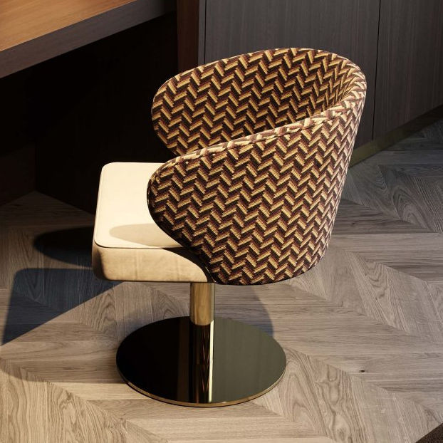 Contemporary chair - Fortune - Stylish Club - velvet / iron base ...