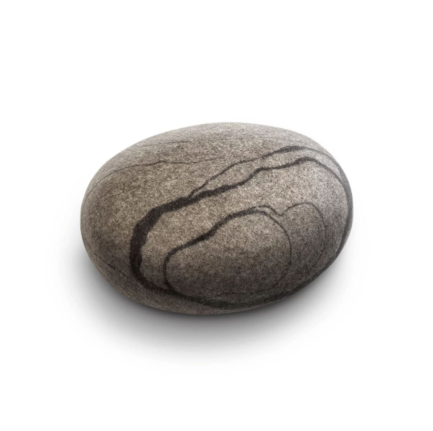 Contemporary pouf - ZEN - Katsu Stones - wool / round / handmade