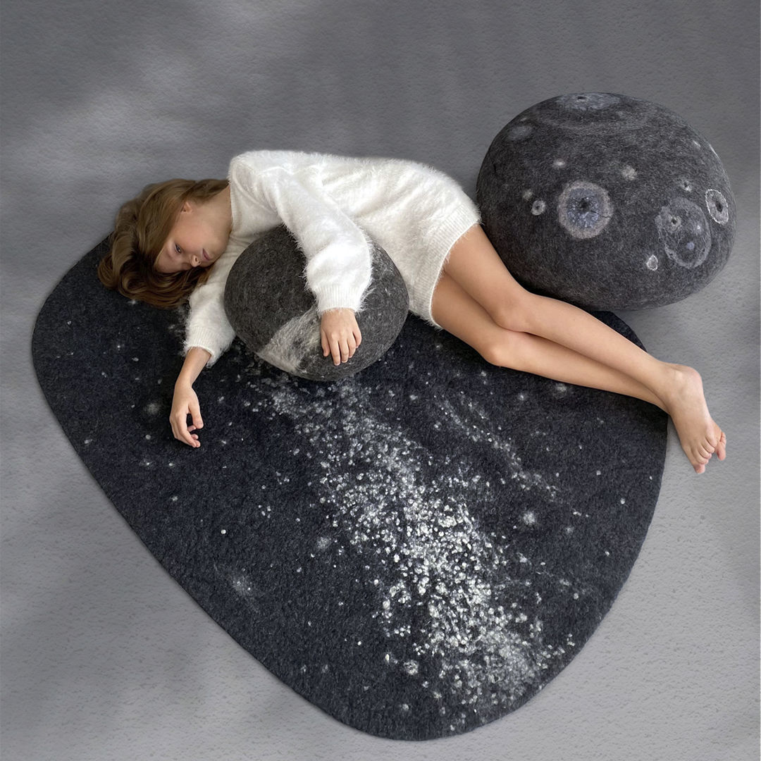 Contemporary rug - MILKY WAY - Katsu Stones - patterned / wool / handmade