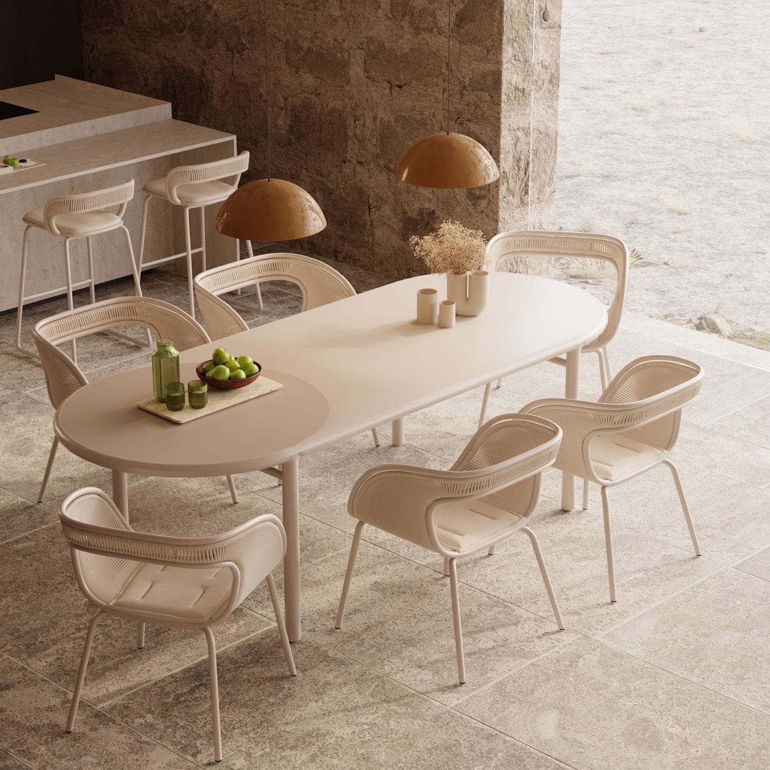 Design chair - BARLA - Yaaz - outdoor / Sunbrella® / aluminum base