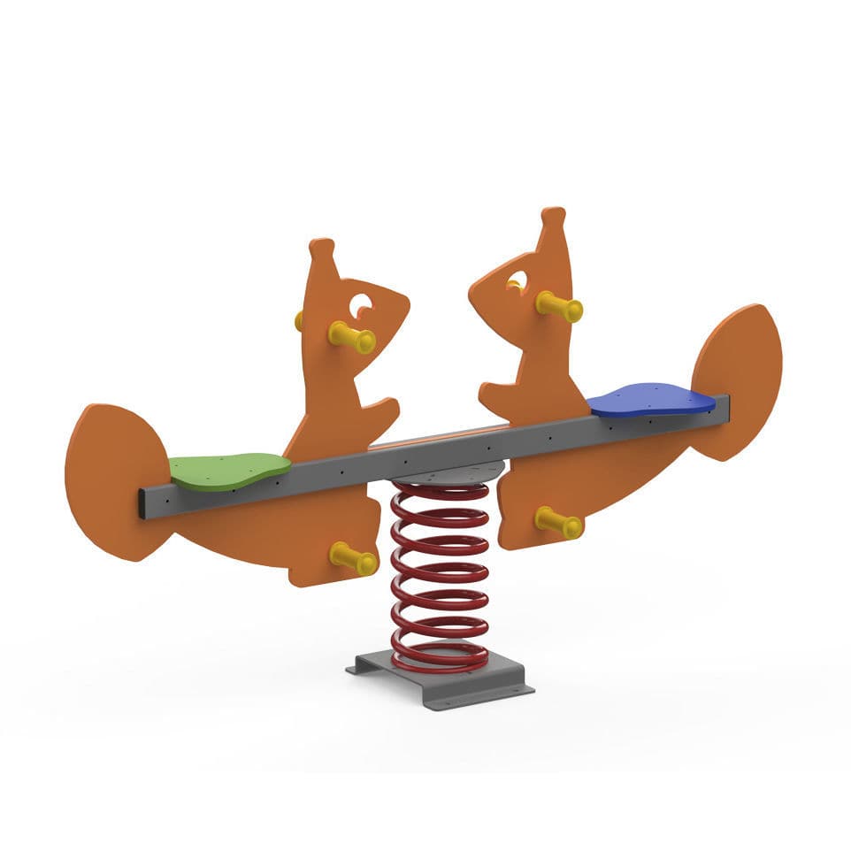 Metal spring rocker - G023 - GOTINSHTAIN EOOD - HDPE / animal / 2-person