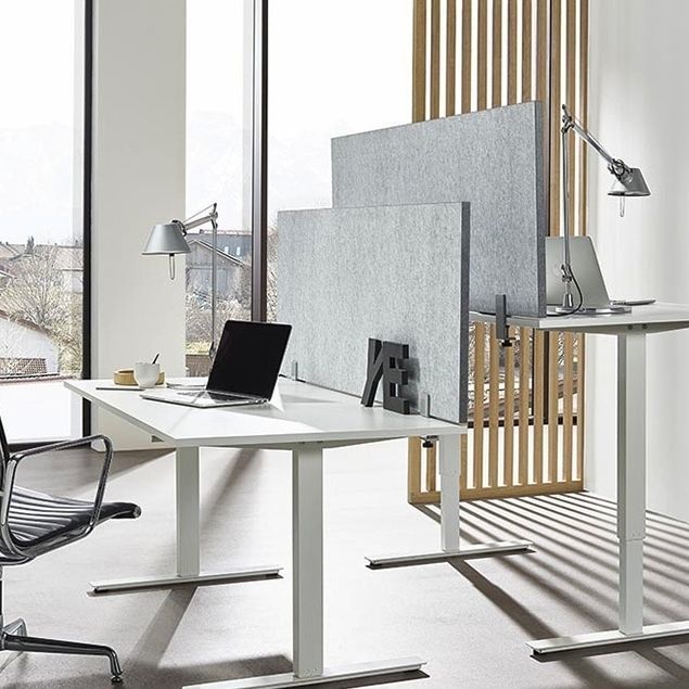 Desk mounted office divider - DIVI smart® - ropimex - polyester ...
