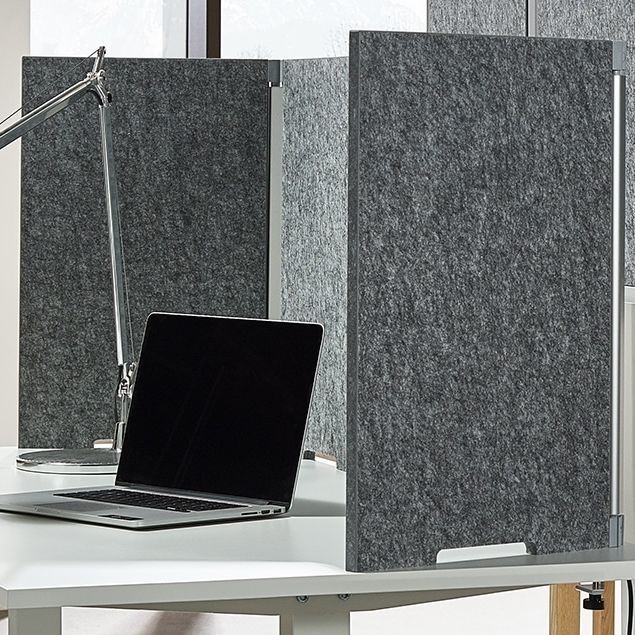 Desk mounted office divider - DIVI SMART® - ropimex - polyester ...