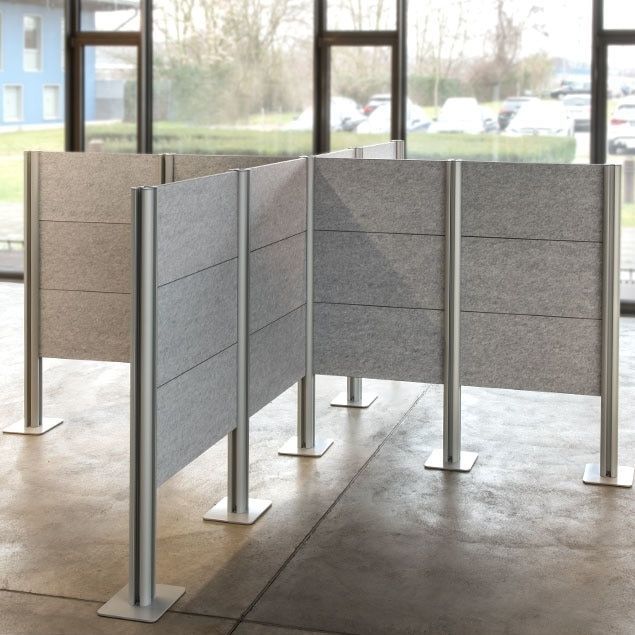 Removable partition - DIVI cube® - ropimex - modular / mobile / polyester