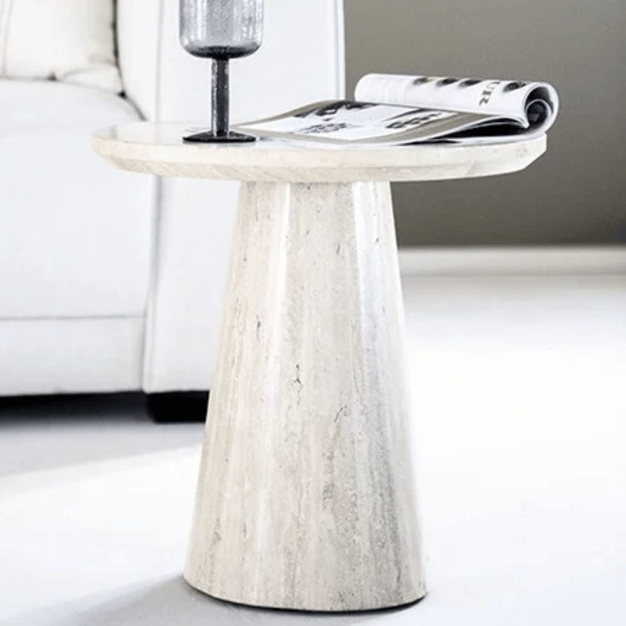 Contemporary side table - AIME - TRUST MOBILIER - travertine ...