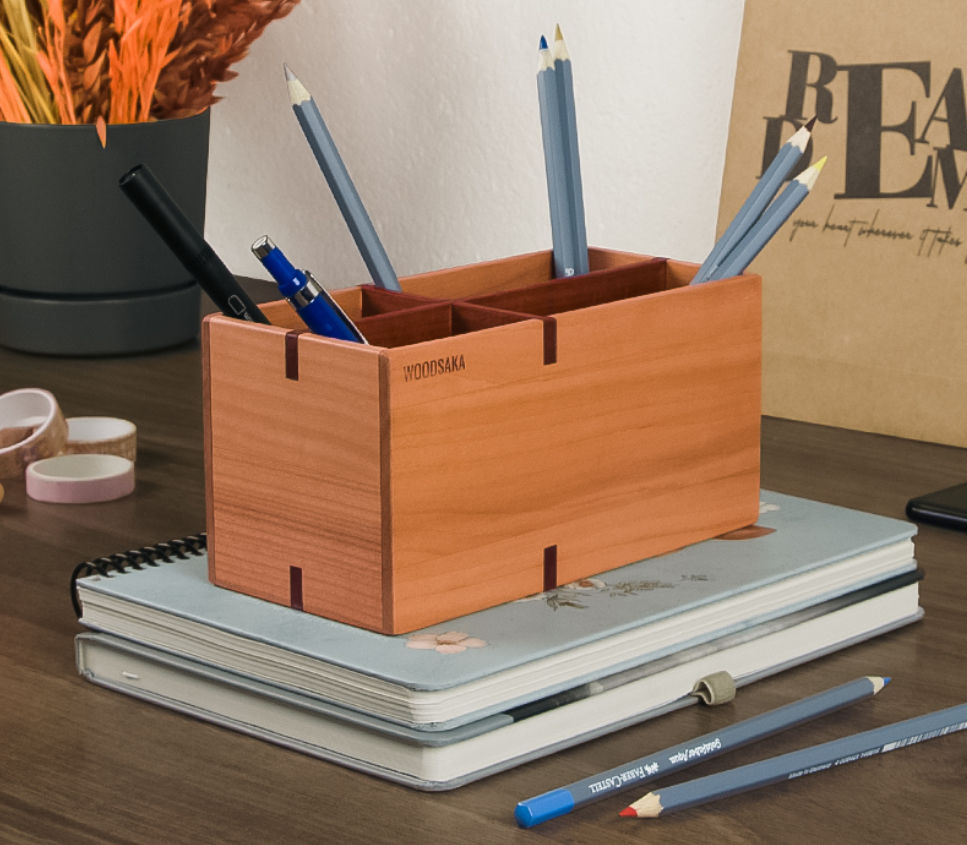 Wooden desk organizer - KP335 - WOODSAKA KFT.