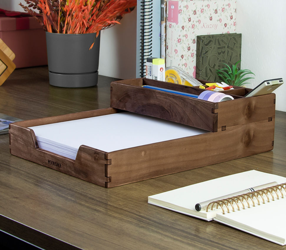 Walnut desk organizer - RK432 - WOODSAKA KFT.