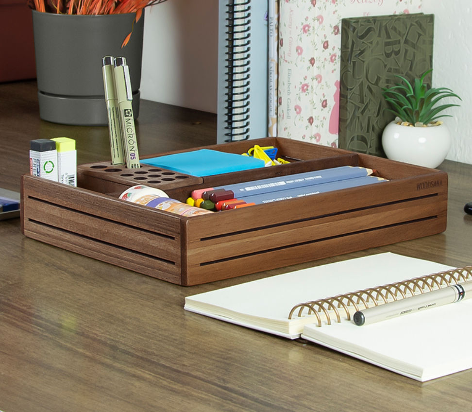 Walnut desk organizer - 3L201 - WOODSAKA KFT.